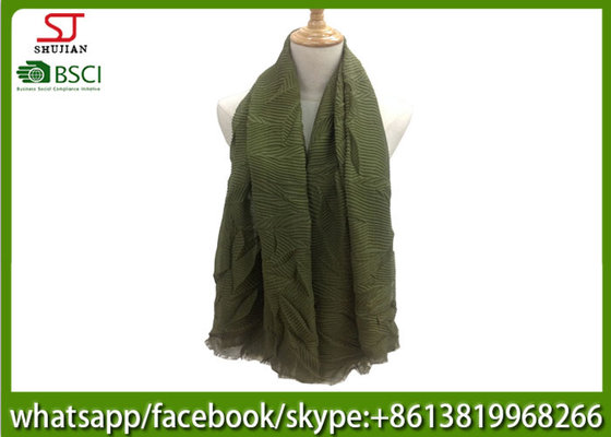 China factory direct supply purple wrinkle spring summer thin scarf 100*180cm 100% Polyester pashmina sun protection