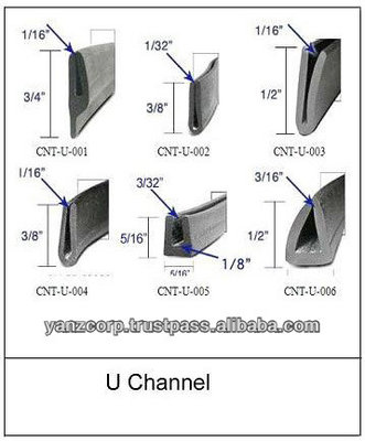 u shaped section rubber seal strip for glass edge trim sheet metal