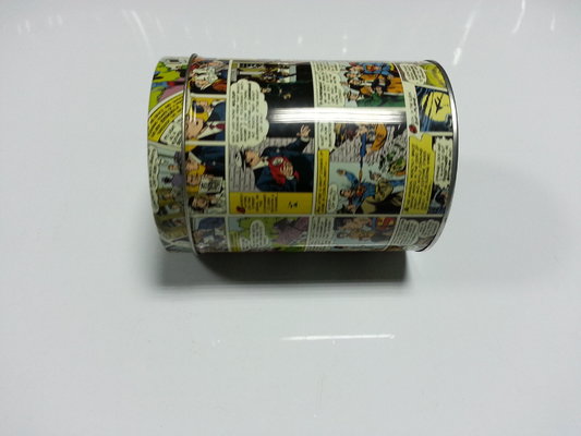 Printed Tinplate Round Tin Candy Containers For Popcorn / Spices Storage
