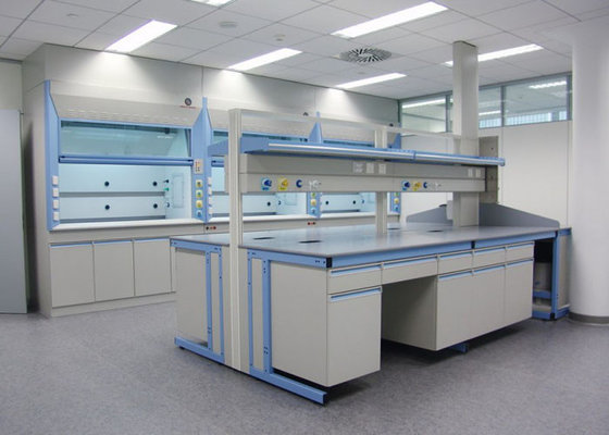 Custom Steel And Wood Modular Laboratory Furniture Island Bench With Sink