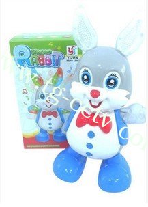 New hot sale toy, electric lighting toy, can sing and dance, walking swing rabbit, flashlight toy