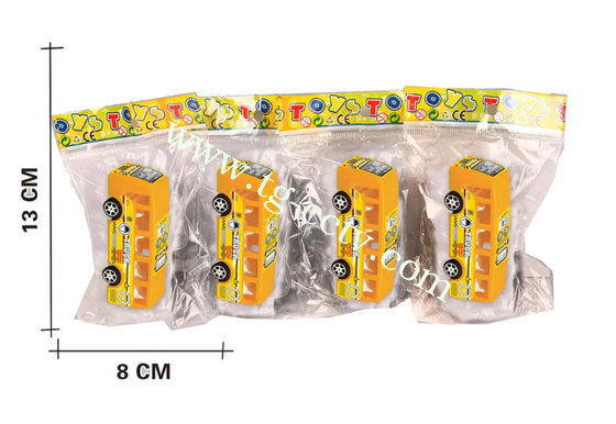 Hot-Selling Inertia Toy Automobile Friction Drive Bus Inertia Zhongba Automobile Toy Yellow OPP Bag OEM