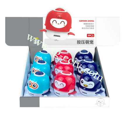Wholesale Baby Early Education Cute Can Chew Soft Glue Mini Press Penguin Sliding Toy Children Crawling Game Toys