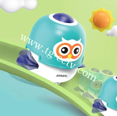 Wholesale Baby Early Education Cute Can Chew Soft Glue Mini Press Penguin Sliding Toy Children Crawling Game Toys