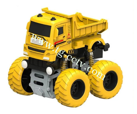 Plastic Pull Back Friction Powered Construction Engineering Vehicle Dump Crane Mixer Truck Kids Toy Car 12 Piece Display
