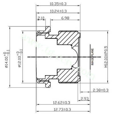 Car rear-view lens, 1/3'', HFOV: 120 Deg, MR-H9073