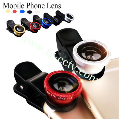 Universal clip on phone 3in1 lenses for Moblie Smart Phones 3 in 1 FishEye Wide Angle Macro Lens For iPhone For XIAO MI