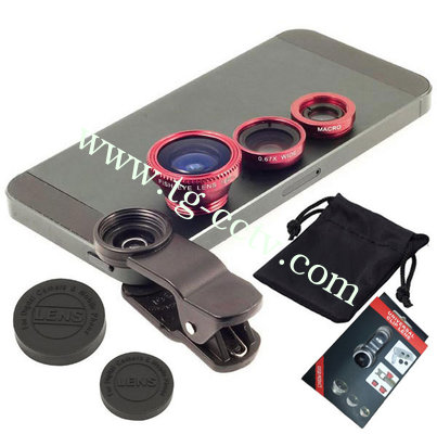 Universal clip on phone 3in1 lenses for Moblie Smart Phones 3 in 1 FishEye Wide Angle Macro Lens For iPhone For XIAO MI