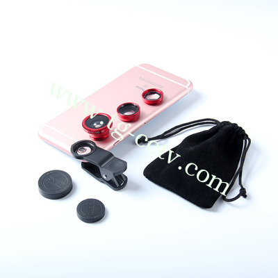 Universal clip on phone 3in1 lenses for Moblie Smart Phones 3 in 1 FishEye Wide Angle Macro Lens For iPhone For XIAO MI