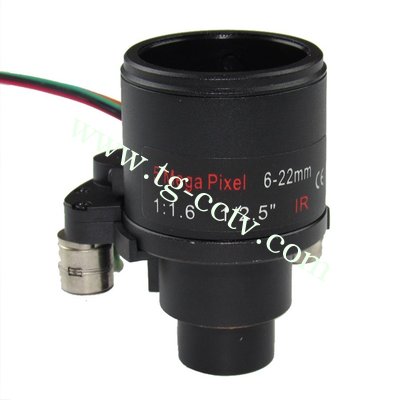 5MP Motor Vari-focal Lenses, 6-22mm surveillance lens, high resolution cctv lens, zoom focus, fixed iris lens