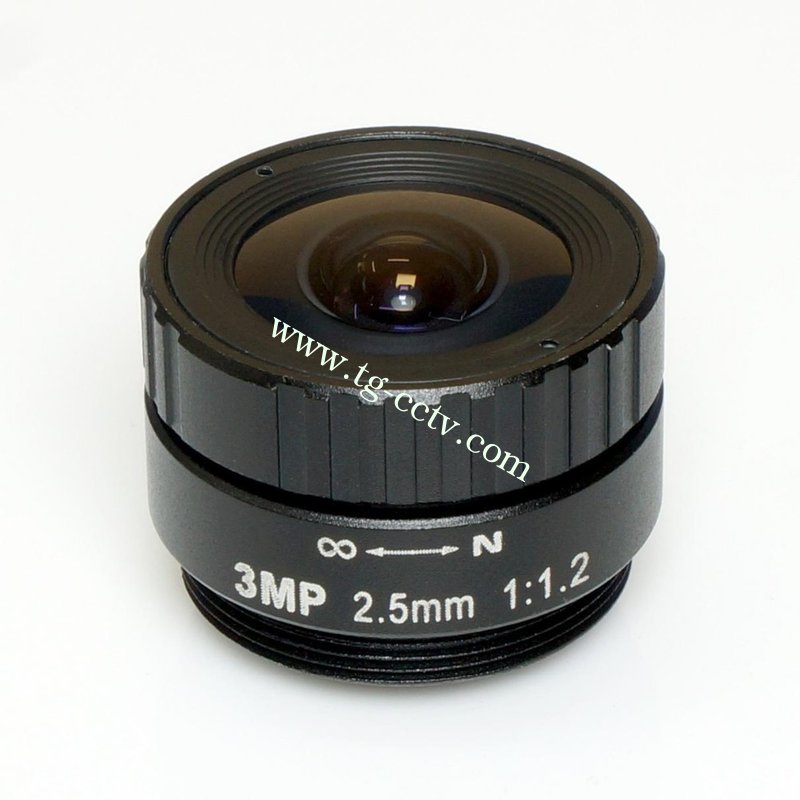 HD 3MP 2.5mm CCTV lens CS IR metal for HD Security Cameras,1/2.5" format, F1.2 aperture