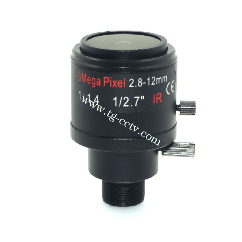 3.0Megapixel Fixed Iris M12 HD 2.8-12mm view angle 90~28Degree Varifocal cctv IR HD Lens,F1.4,Manual Focus Zoom