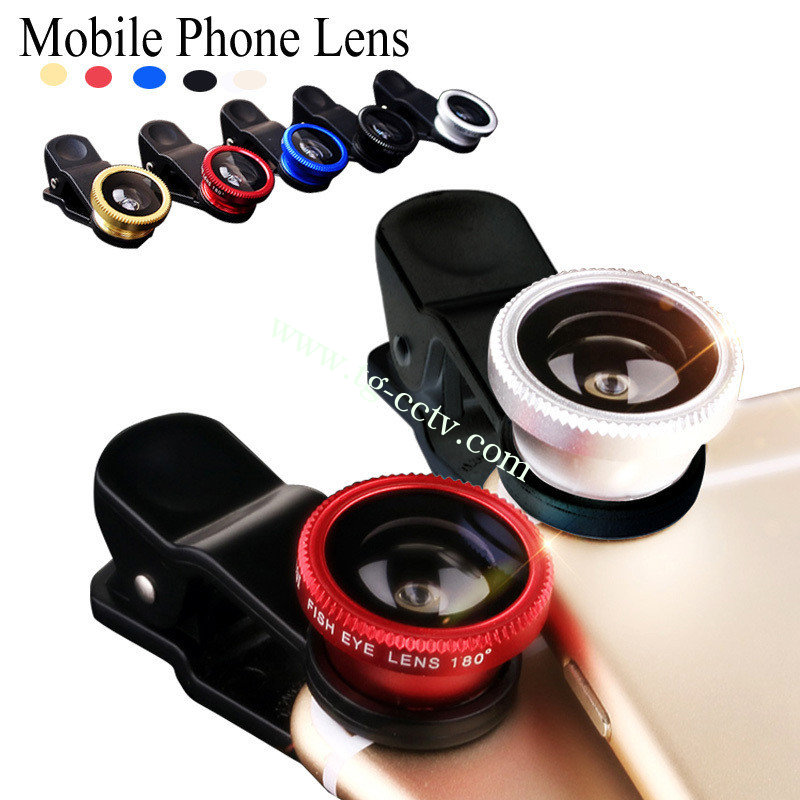 Universal clip on phone 3in1 lenses for Moblie Smart Phones 3 in 1 FishEye Wide Angle Macro Lens For iPhone For XIAO MI