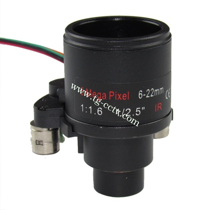 5MP Motor Vari-focal Lenses, 6-22mm surveillance lens, high resolution cctv lens, zoom focus, fixed iris lens