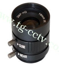 16mm Manual Iris Control lens, 3.0 Megapixel, 1/2'' Sensor CCTV Lens, CS mount