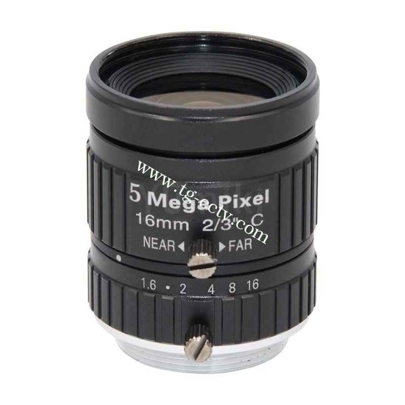 HD 5MP CCTV Camera Lens 16mm F1.6 Aperture 2/3" Image Format Mount C Industrial Security Road monitoring
