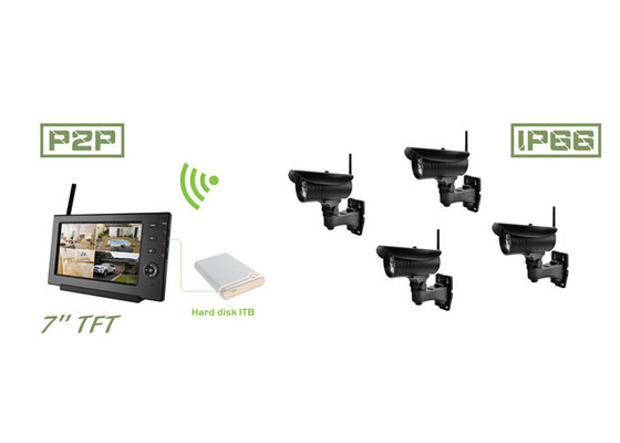 4 sistema con NVR, sistema de la cámara IP del canal 2.4G Digitaces de seguridad en el hogar de Wifi
