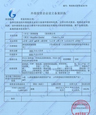 The Cost and process for Register a new Shenzhen company business certificate import export trading corporation