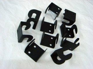 Black Powder Coated Stamped Metal Parts , Custom Precision Metal Components