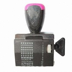 Date and Text Stamp with 12 Layouts and ABS Material, Customized Logos are Welcome