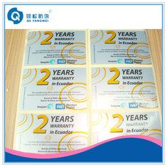 Die Cut Glossy Lamination Silver PET Label , Glossy Silver Self Adhesive Plastic Labels In Sheet