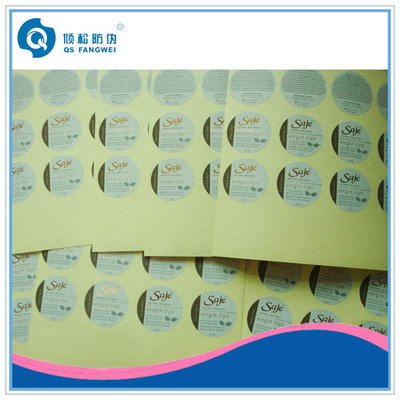 Waterproof Matt Silver Packaging Label  , Self Adhesive Plastic Label  / Matt Silver Label