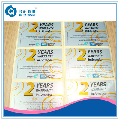 Die Cut Glossy Lamination Silver PET Label , Glossy Silver Self Adhesive Plastic Labels In Sheet
