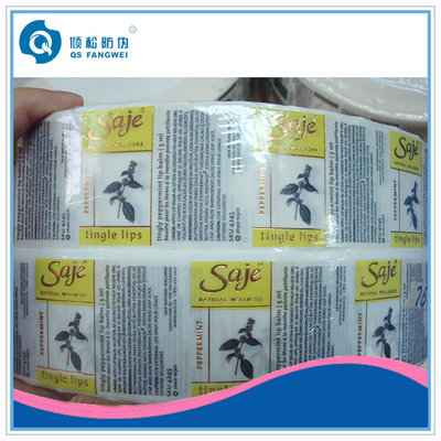 Self Adhesive Plastic Labels For Makeup With Copper Stamping Foil