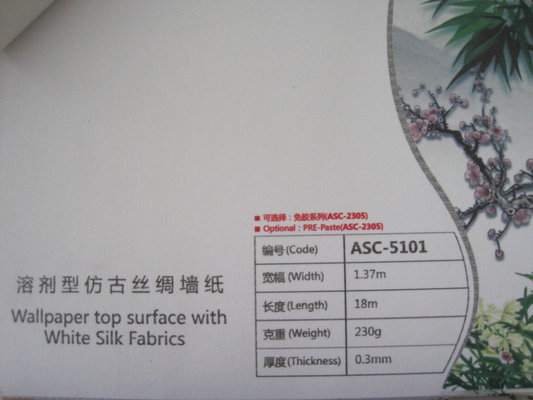 PVC Wallpaper Solvent Inkjet Printing Media For Digital Printing