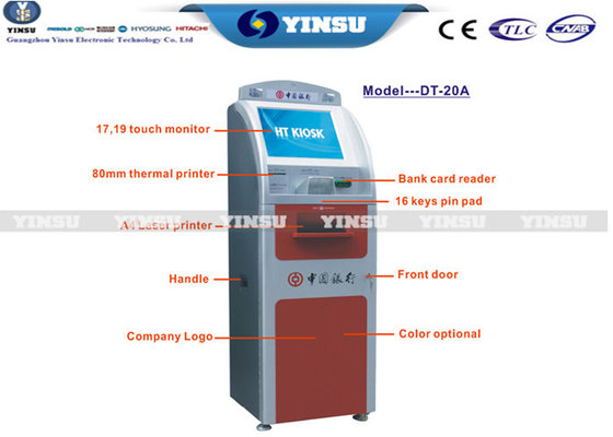 17 Inch Touch Payment Kiosk Machine / Self Service Terminal Financial Equipment
