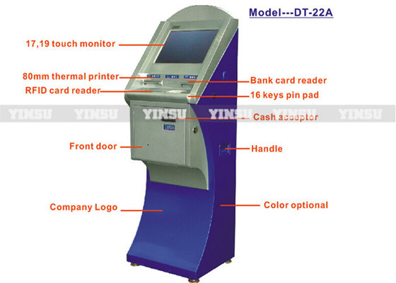 Automatic Customized Payment Kiosk Machine For Queue , Information System