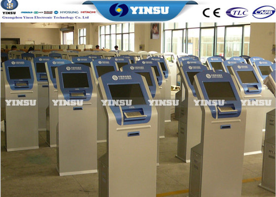 Ticket Dispenser Kiosk Video Teller Machine Swipe Card Reader For Information System