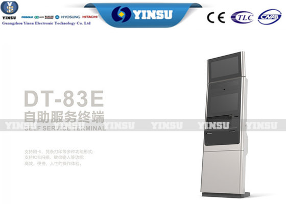 Dual Screen Hotel Check In Kiosk / Self Service Terminal High Efficiency