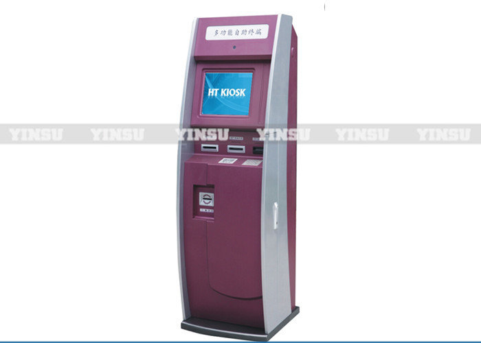 Cash accept DT-42A kiosk with bank card reader , thermal printer , SIM card dispenser