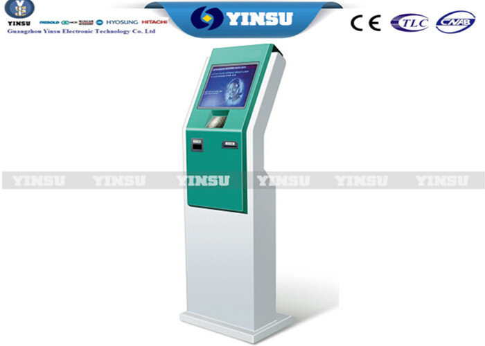 Ticket Dispenser Kiosk Video Teller Machine Swipe Card Reader For Information System