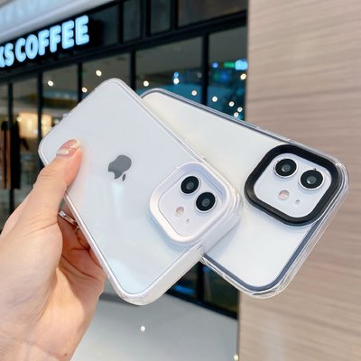 2 in 1 Transparent Bumper Phone Case For iPhone 14 14 pro max plus 13 pro 12 Soft Silicone Shockproof Back Cover