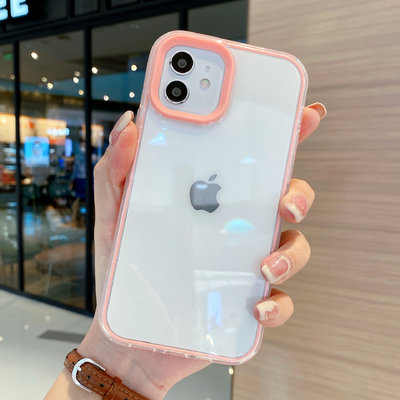2 in 1 Transparent Bumper Phone Case For iPhone 14 14 pro max plus 13 pro 12 Soft Silicone Shockproof Back Cover
