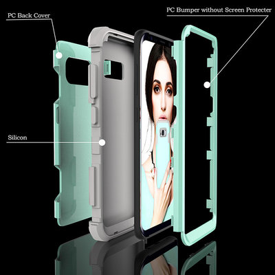 high quality silicon pc 2 in 1  shockproof cell phone case cover for samsung galaxy s8