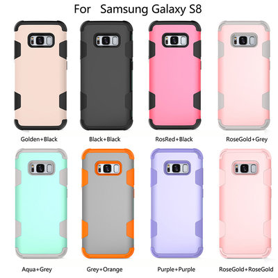 high quality silicon pc 2 in 1  shockproof cell phone case cover for samsung galaxy s8