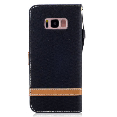 Denim Jeans PU Leather Flip Case Cover For Samsung Galaxy S8 , Wallet Stand Case For Samsung S8