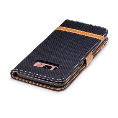 Denim Jeans PU Leather Flip Case Cover For Samsung Galaxy S8 , Wallet Stand Case For Samsung S8