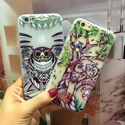 2017 New Gifts Series High Quality 3D Relief Painted Pattern Butterfly flower clear transparent tpu phone case for iphon