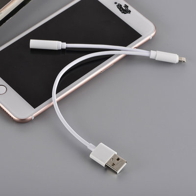 2 in 1 Charge and Audio Iphone 7 8 Earphone Headphone Jack Adapter Connector Cable 3.5mm Aux Headphone Jack