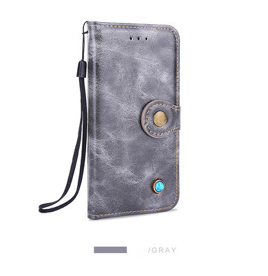 For iphone 8 Retro Cow Real Genuine Leather Wallet Credit Button Card kickstand Phone Case Cover with a lanyard