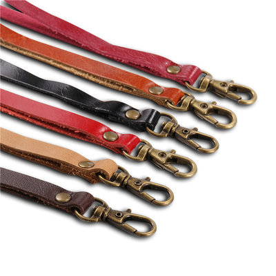 High Quality Cell phone accessories Genuine Leather wallet card leather case for iPhone 8 with a Lanyard