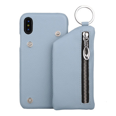 Phone accessory for iPhone 8 Leather Wallet Case, lichi genuine leather case for iphone X