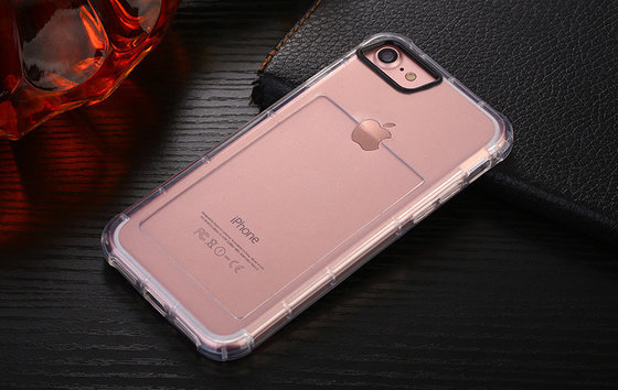Transparent Clear Credit ID Card Slot Soft TPU Shockproof Silicon Mobile Phone Case For iPhone 8