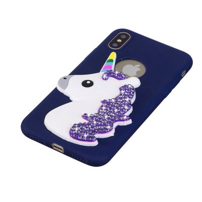 3D Cartoon Animal  RhinestoneSilicone Soft Bling Glitter shockproof tpu phone case for iphone 7/8