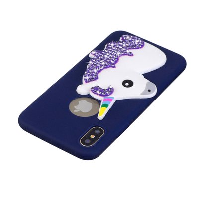 3D Cartoon Animal  RhinestoneSilicone Soft Bling Glitter shockproof tpu phone case for iphone 7/8
