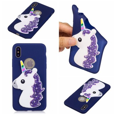 3D Cartoon Animal  RhinestoneSilicone Soft Bling Glitter shockproof tpu phone case for iphone 7/8